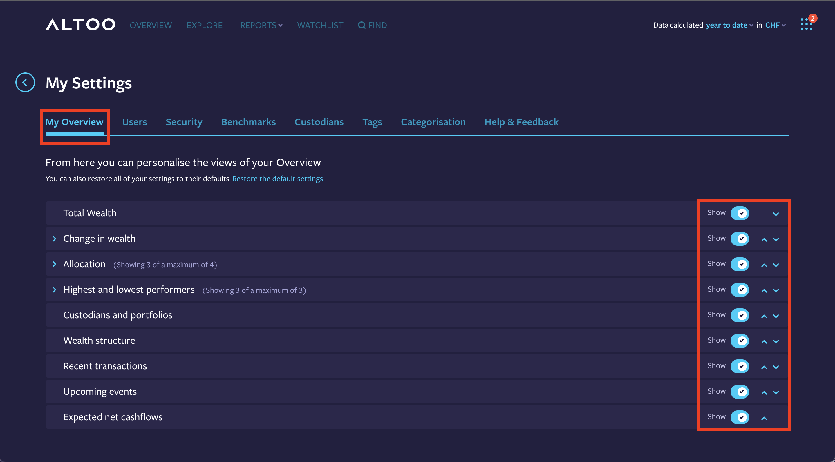 Settings | docs.altoo.io